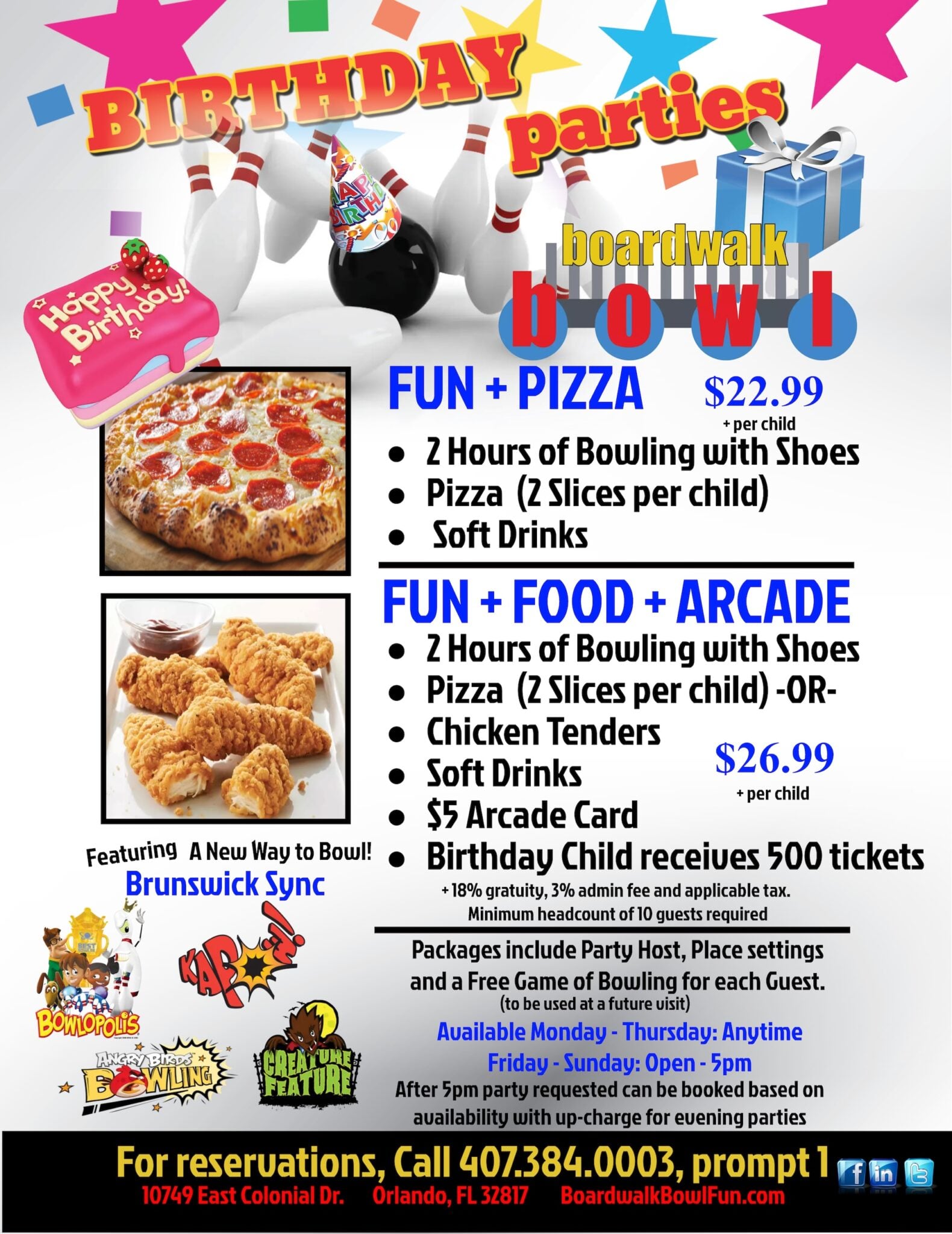 Kid’s Birthday Parties – Boardwalk Bowl