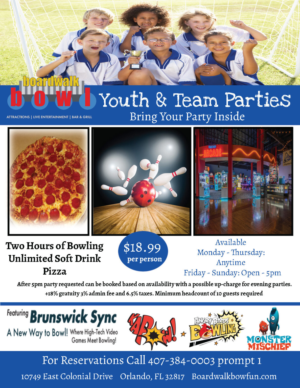 Youth & Team Parties – Boardwalk Bowl